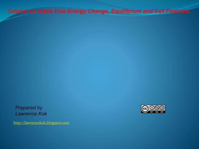 IB Chemistry on Gibbs Free energy, Equilibrium constant and Cell ...