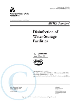 AWWA C652-11-Previews Desinfeccion of Water Storage Facilities | PDF