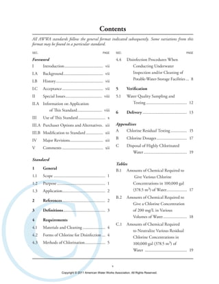 AWWA C652-11-Previews Desinfeccion of Water Storage Facilities | PDF