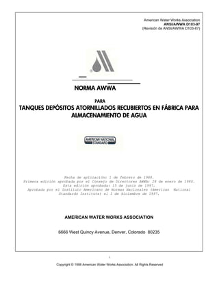 Awwa d103-97-espanol | PDF