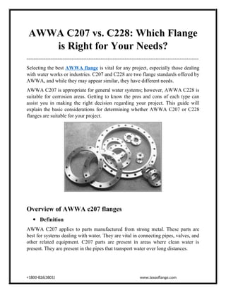 AWWA C207 vs. C228: Which Flange is Right for Your Needs?.docx