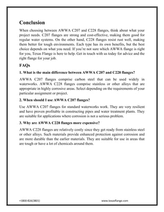 AWWA C207 vs. C228: Which Flange is Right for Your Needs?.docx