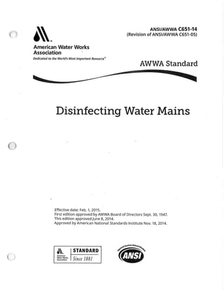 Awwa c651 14 revision - dis-water-mains | PDF
