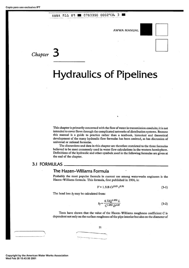 Awwa m11 1989-steel pipe-design and installation | PDF