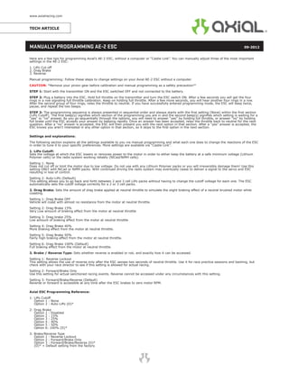 Axial RC SCX10 AE2 ESC user manual | PDF