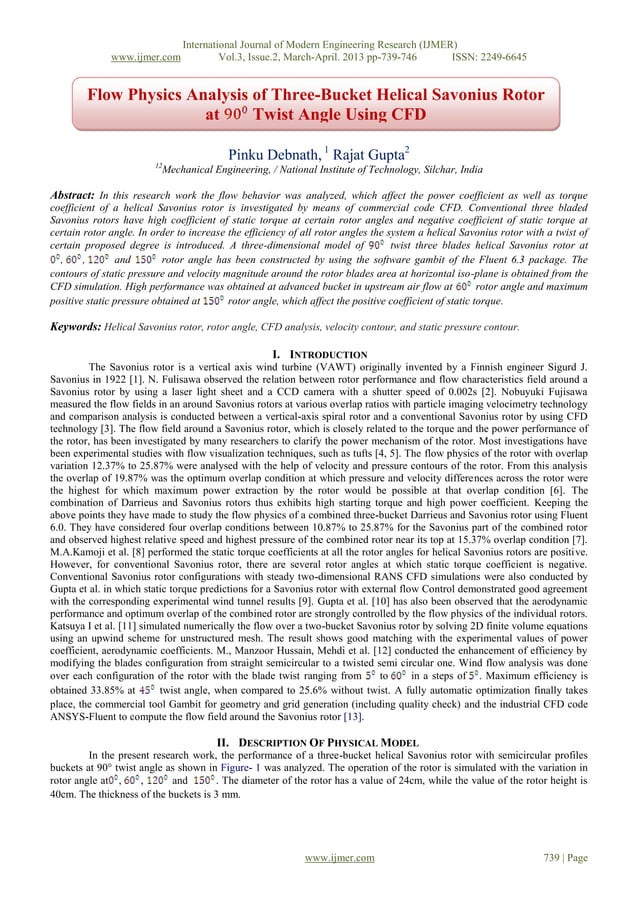 Flow Physics analysis of Three-bucket Helical Savonius rotor at 90 degree twist angle using CFD ...