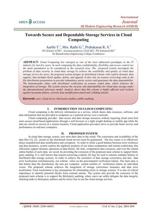 Towards Secure and Dependable Storage Services in Cloud Computing | PDF | Cloud Computing | Internet