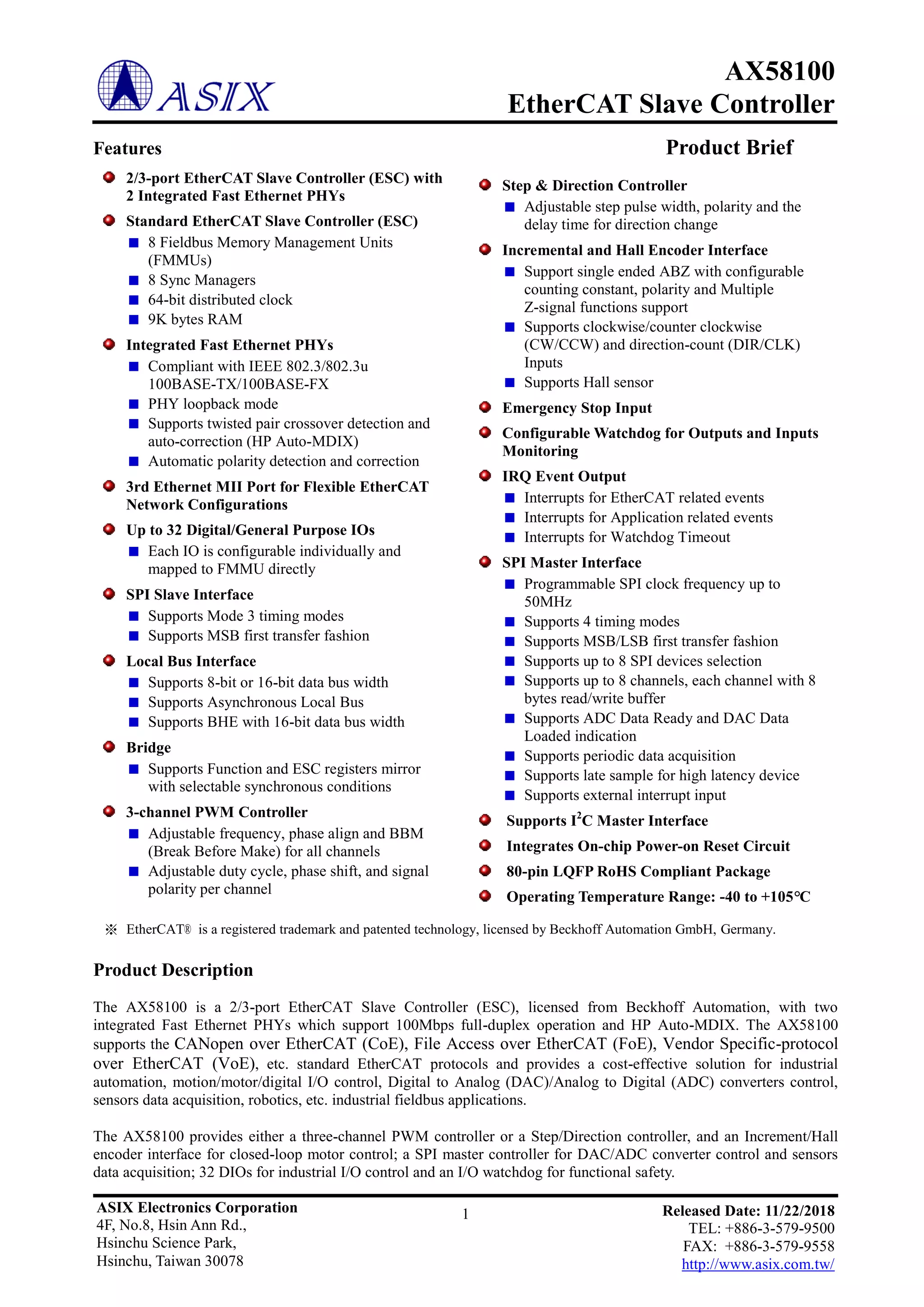 AX58100 Product Brief | PDF | Operating Systems | Computer Software and Applications