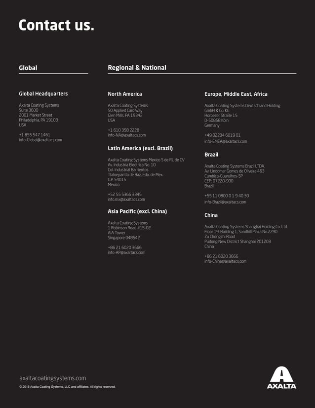 Axalta Corporate Brochure 2016 | PDF
