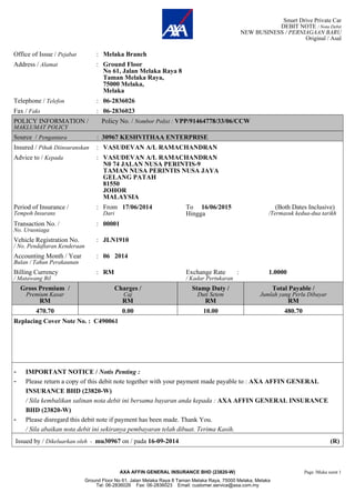Axa policy (jln1910) | PDF