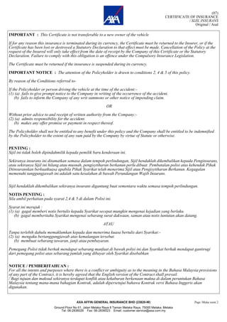 Axa policy (jln1910) | PDF