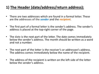 Formal Letter (Business / Professional letter): Definition, Properties ...