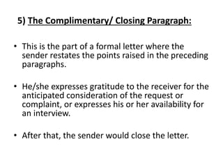 Formal Letter (Business / Professional letter): Definition, Properties ...