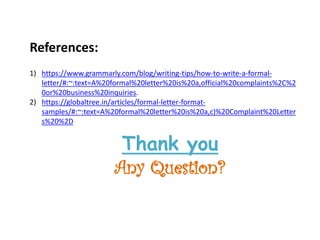 Formal Letter (Business / Professional letter): Definition, Properties ...