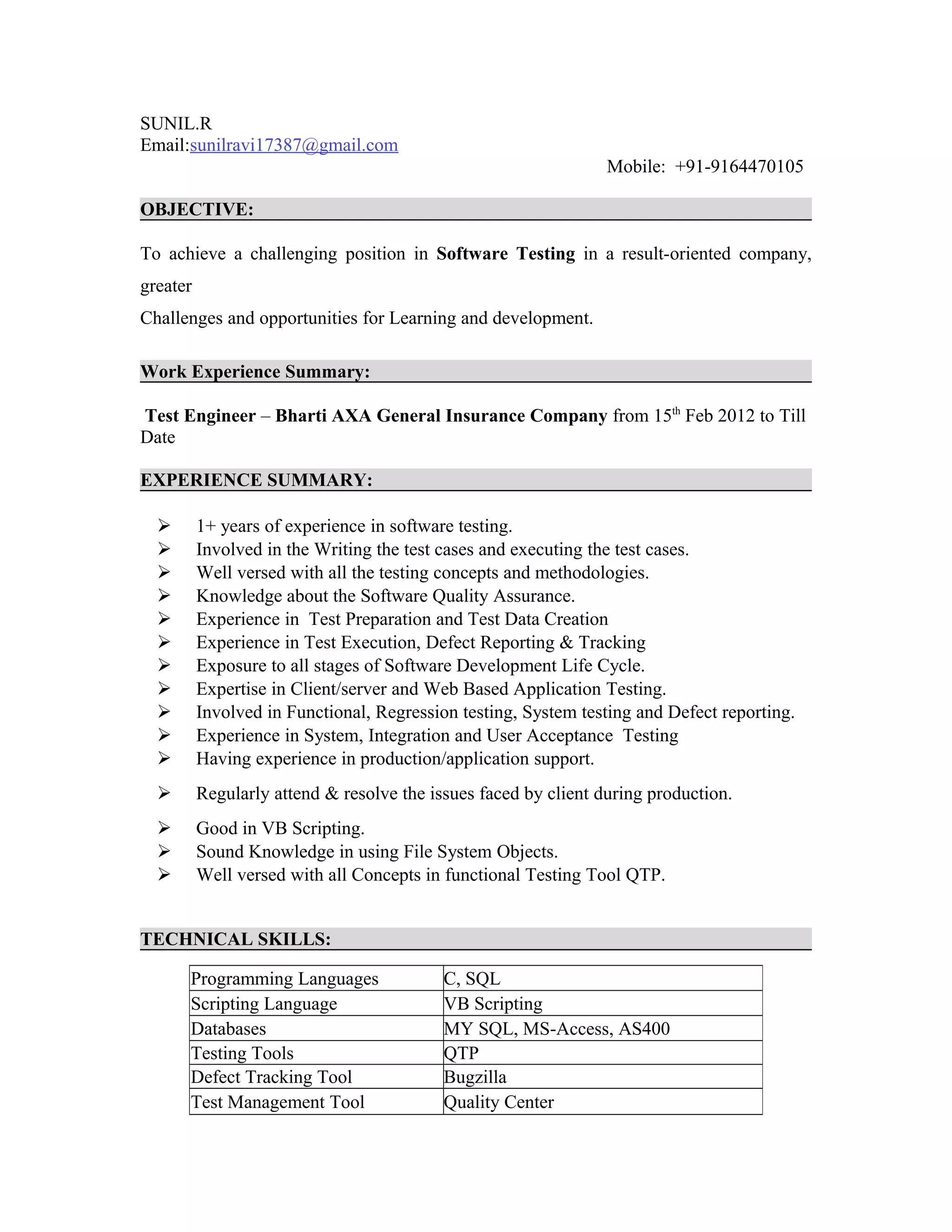 Axa testing sunil | DOC