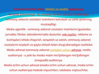 AXBOROT MATNLAR BILAN ISHLASH VA MEDIA MADANIYAT.pptx
