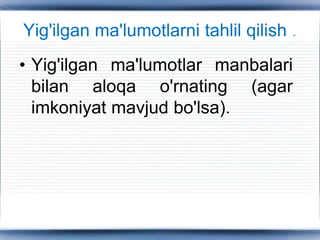 Axborotni qidirish , qayta ishlash va tahlil qilish.pptx