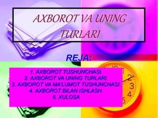 AXBOROT VA UNING TURLARIIIIIIIIIIIIIII.ppt