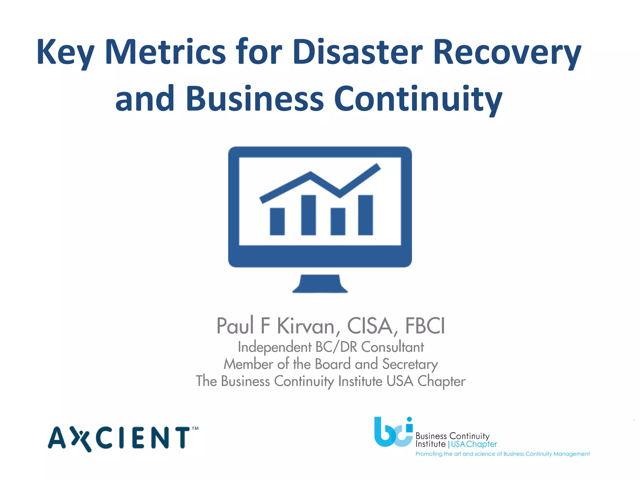 Key Metrics for Disaster Recovery and Business Continuity | PPT
