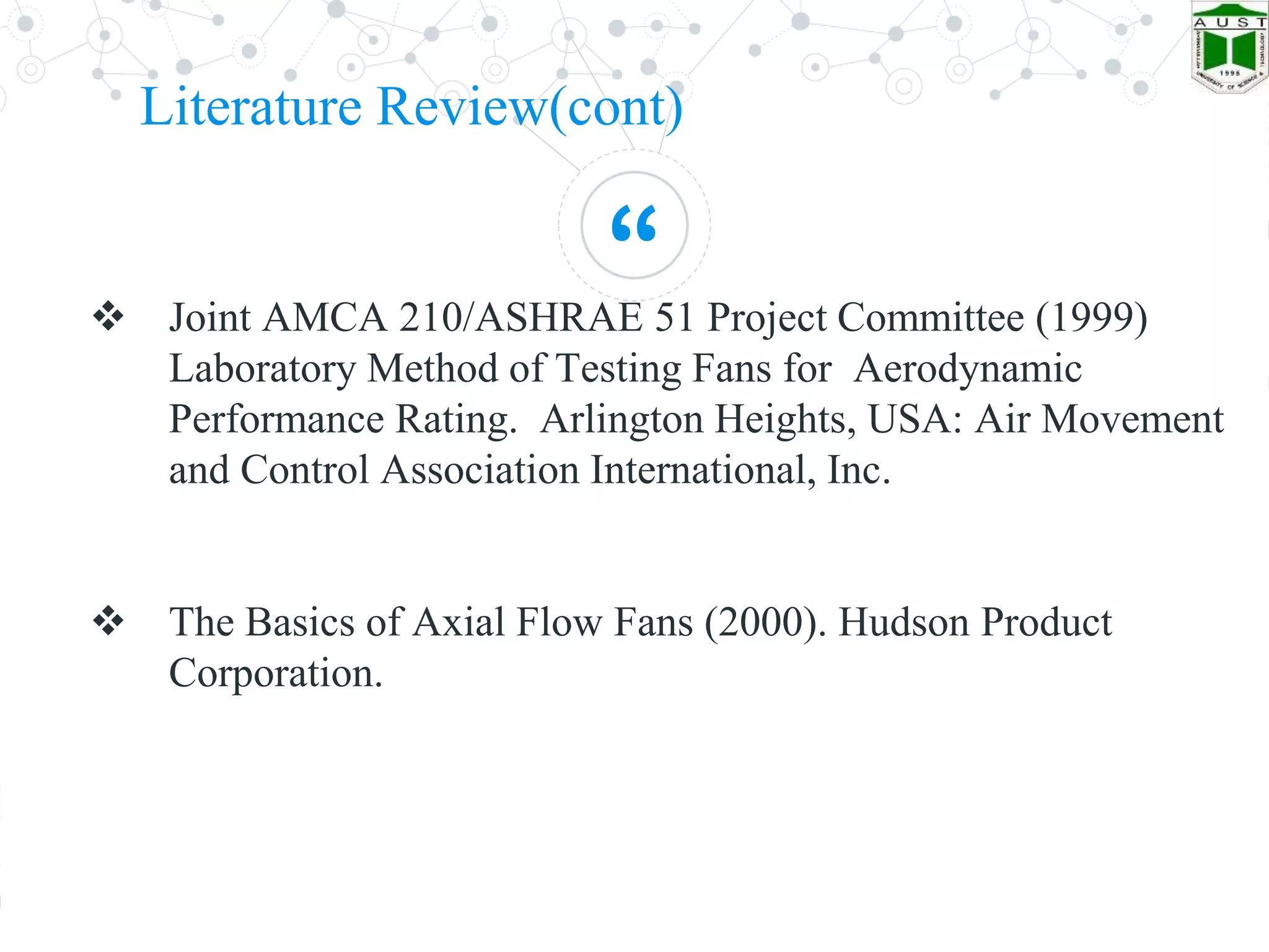 Axial flow fan testing rig | PPTX