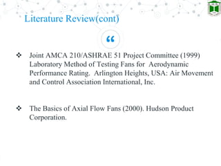 Axial flow fan testing rig | PPTX