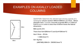Axially loaded columns | PPTX