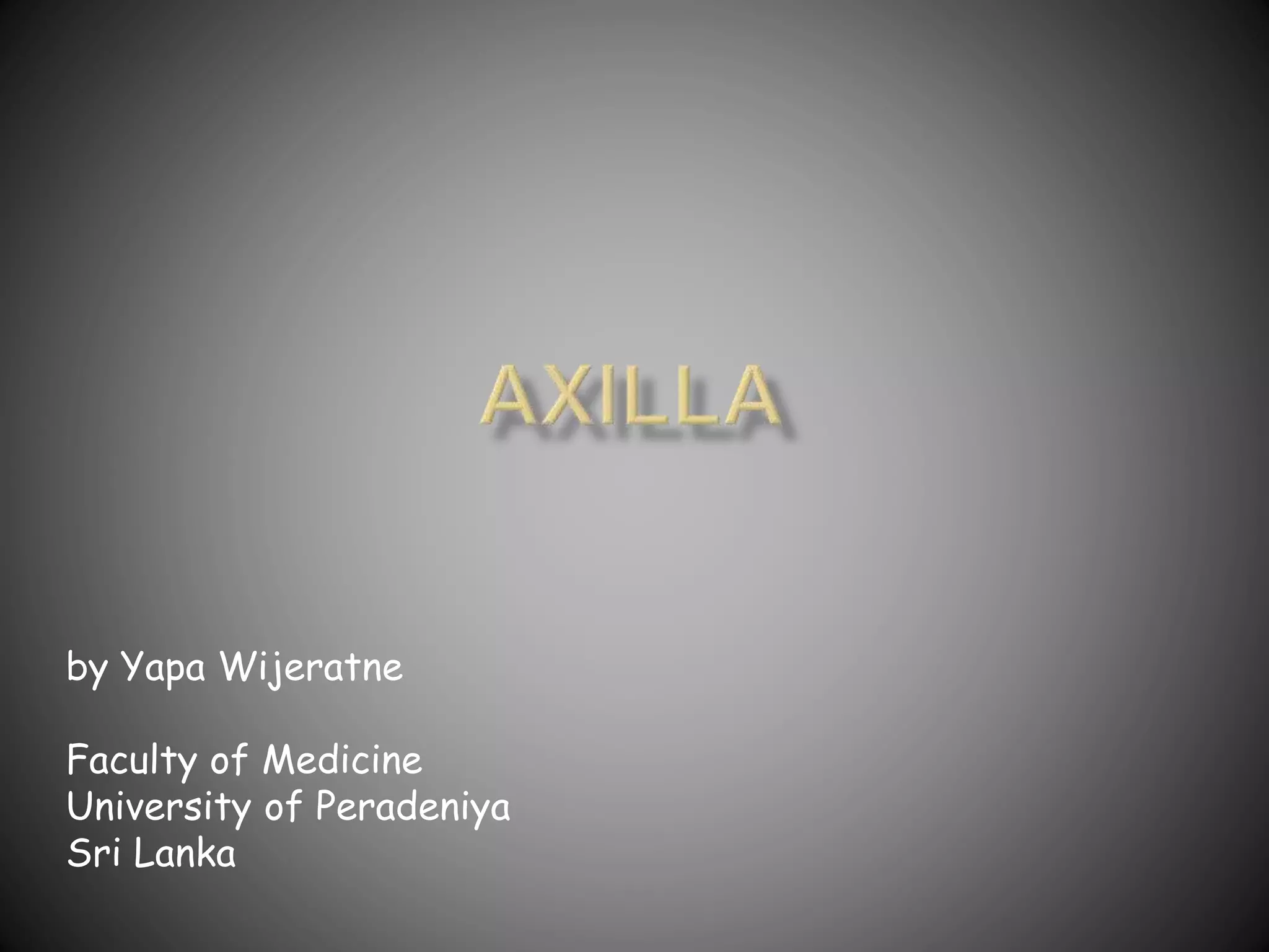 Anatomy of Axilla | PPTX