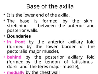 Axilla and its contents with clinical application | PPTX