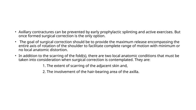AXILLARY CONTRACTURES.pptx TRAPEZFLAP PLASTY | PPT