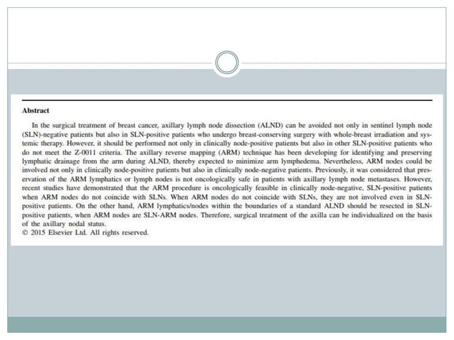Axillary reverse mapping | PPTX | Cancer | Diseases and Conditions