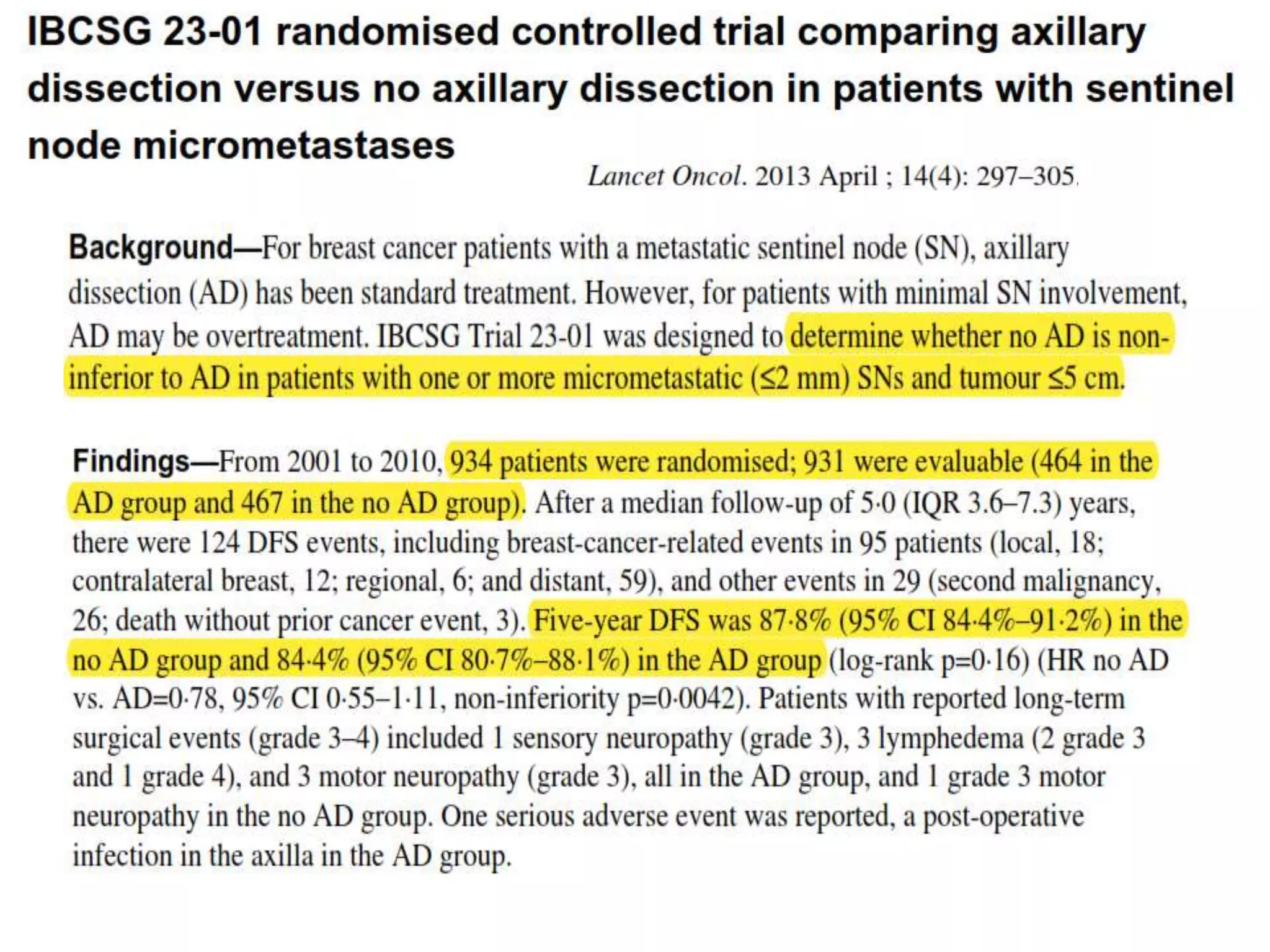 Axillary radiotherapy versus axillary surgery in breast cancer | PPTX