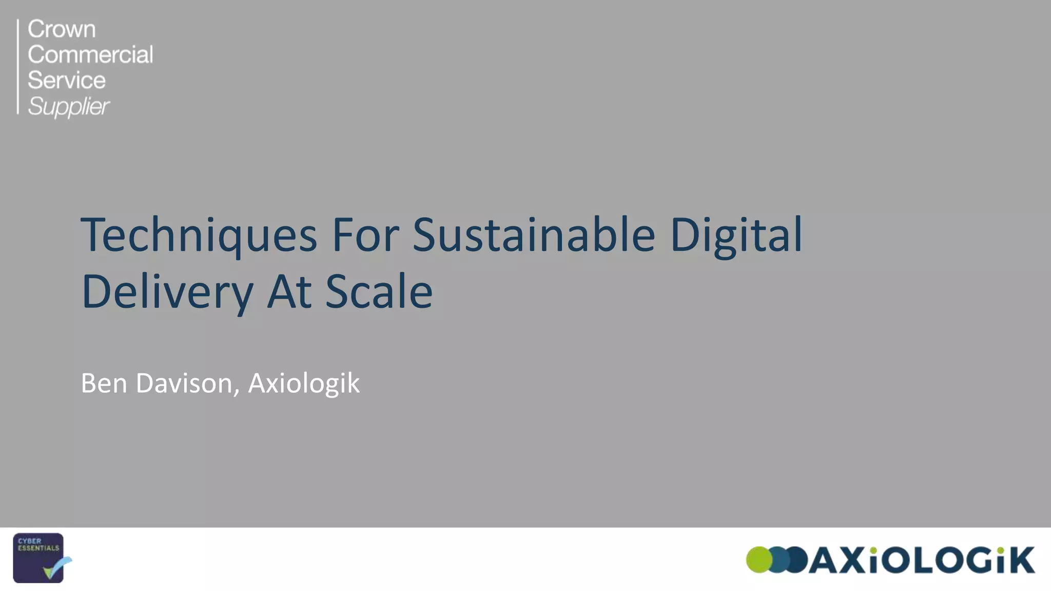 Techniques For Sustainable Digital Delivery At Scale - Leeds Digital ...