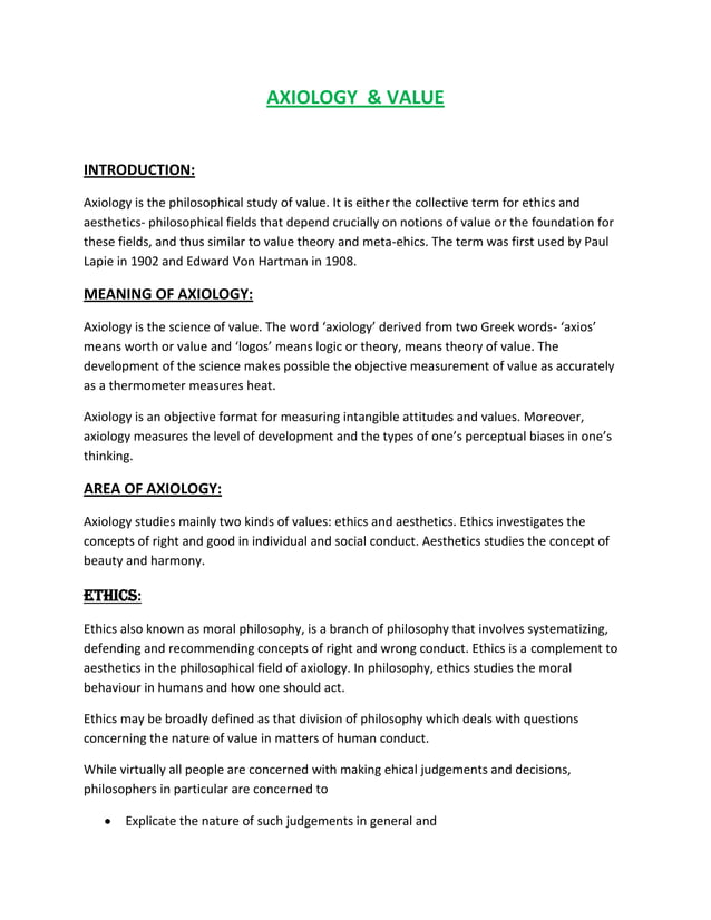Axiology | DOCX