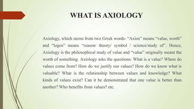 AXIOLOGY AND EDUCATION.pptx | Education