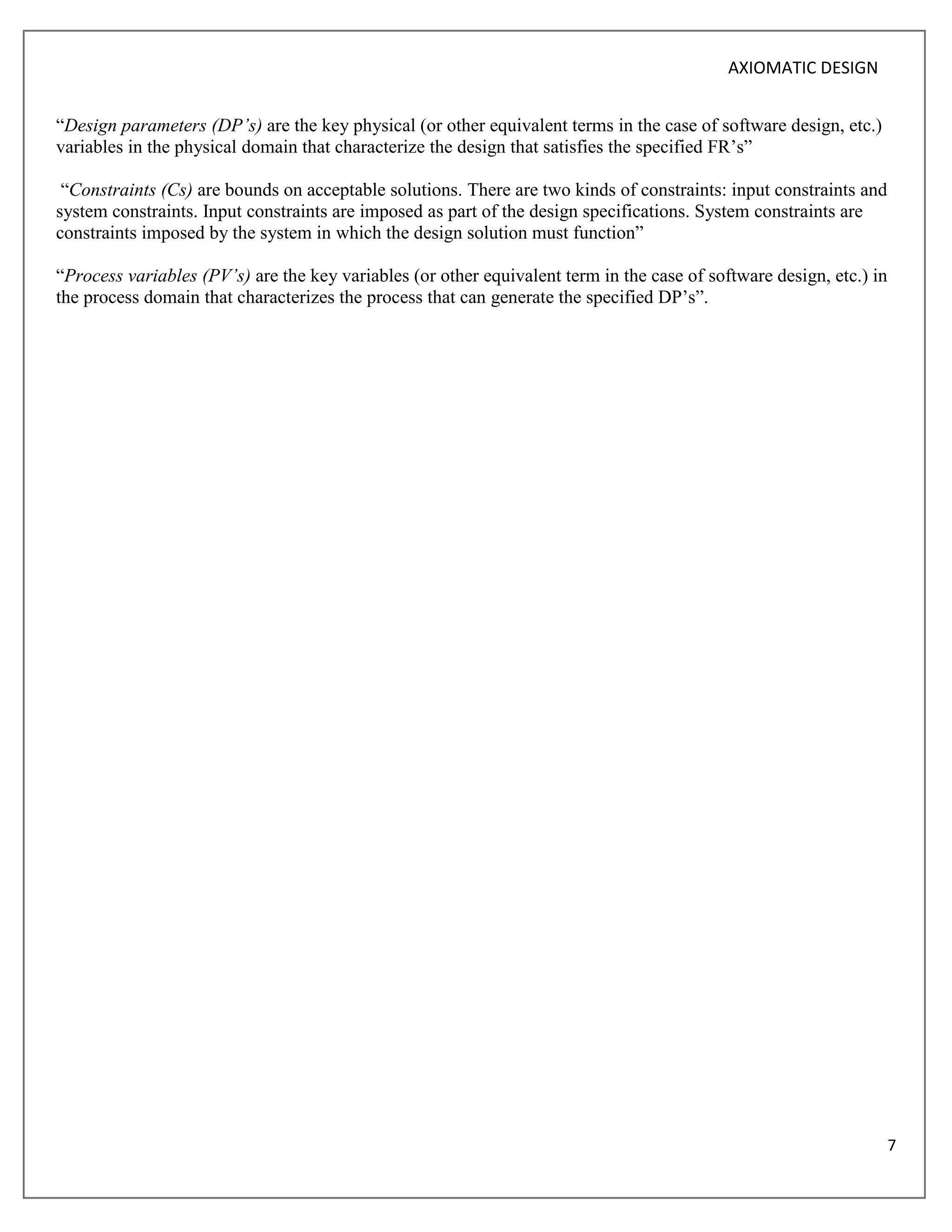 Axiomatic design-pdf | PDF