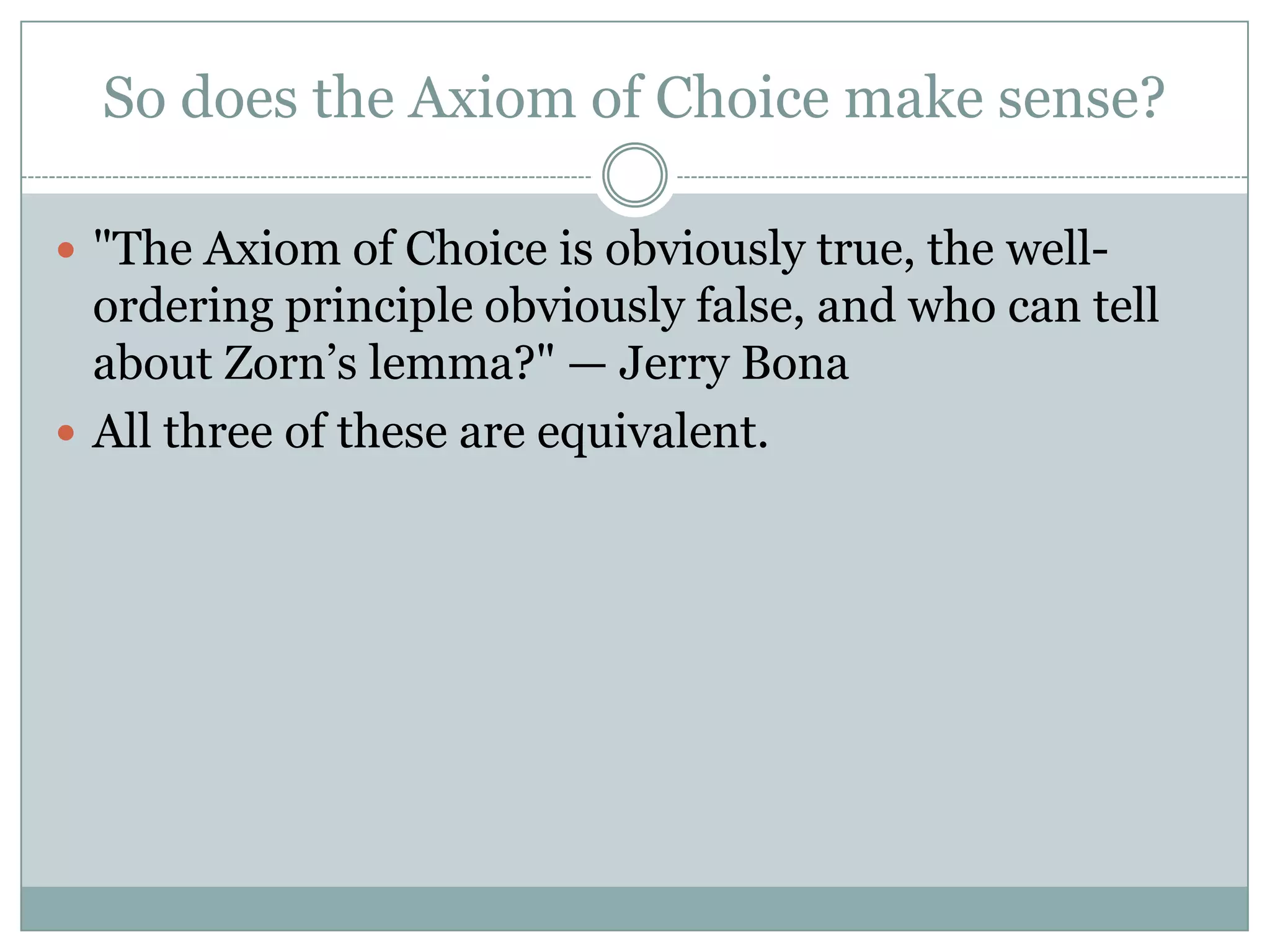 Axiom of choice presentation | PPTX