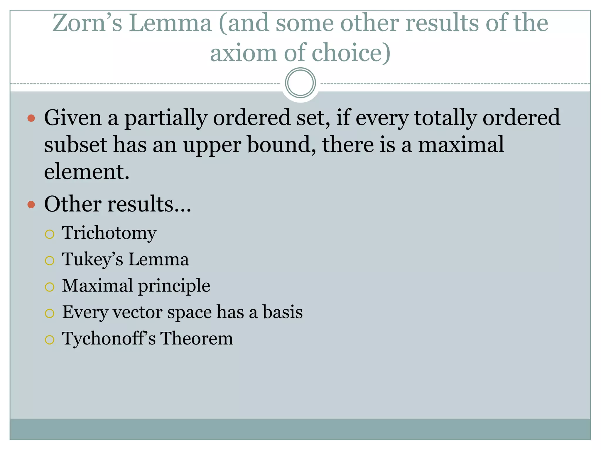 Axiom of choice presentation | PPTX
