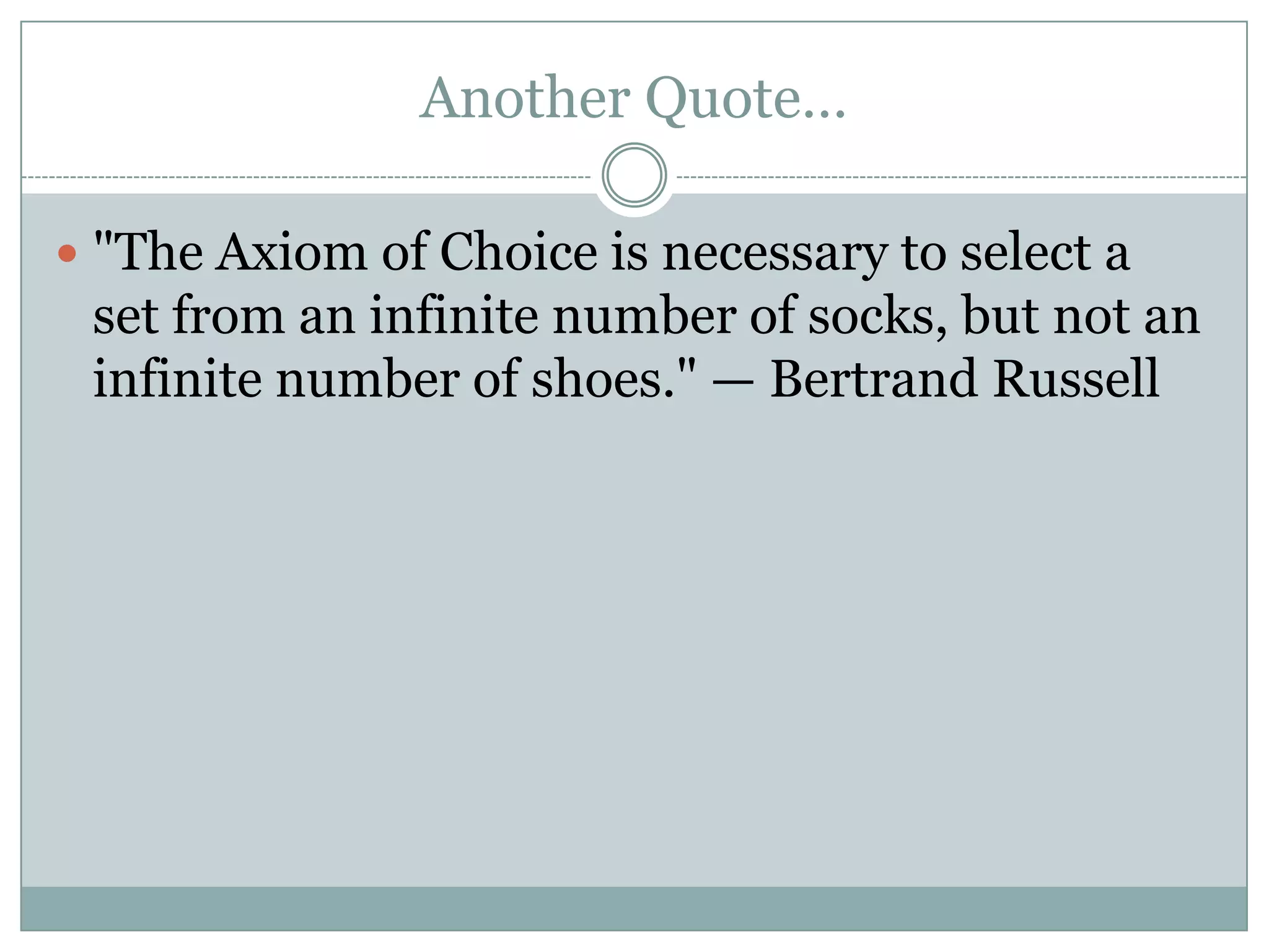 Axiom of choice presentation | PPTX