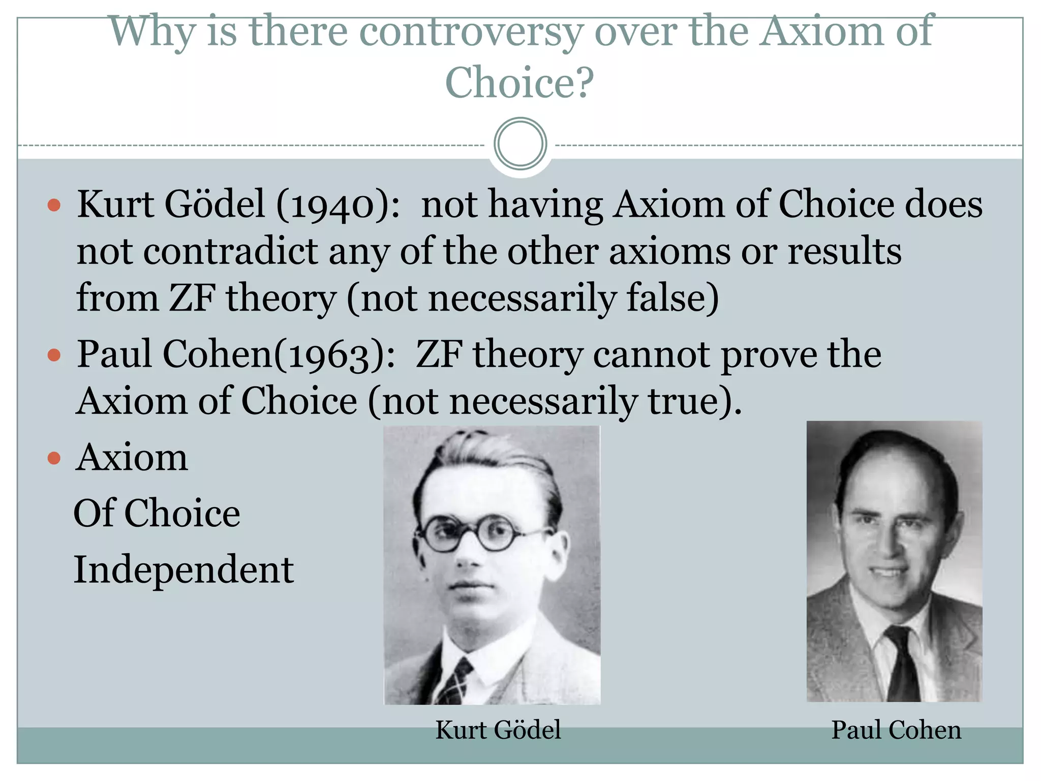 Axiom of choice presentation | PPTX