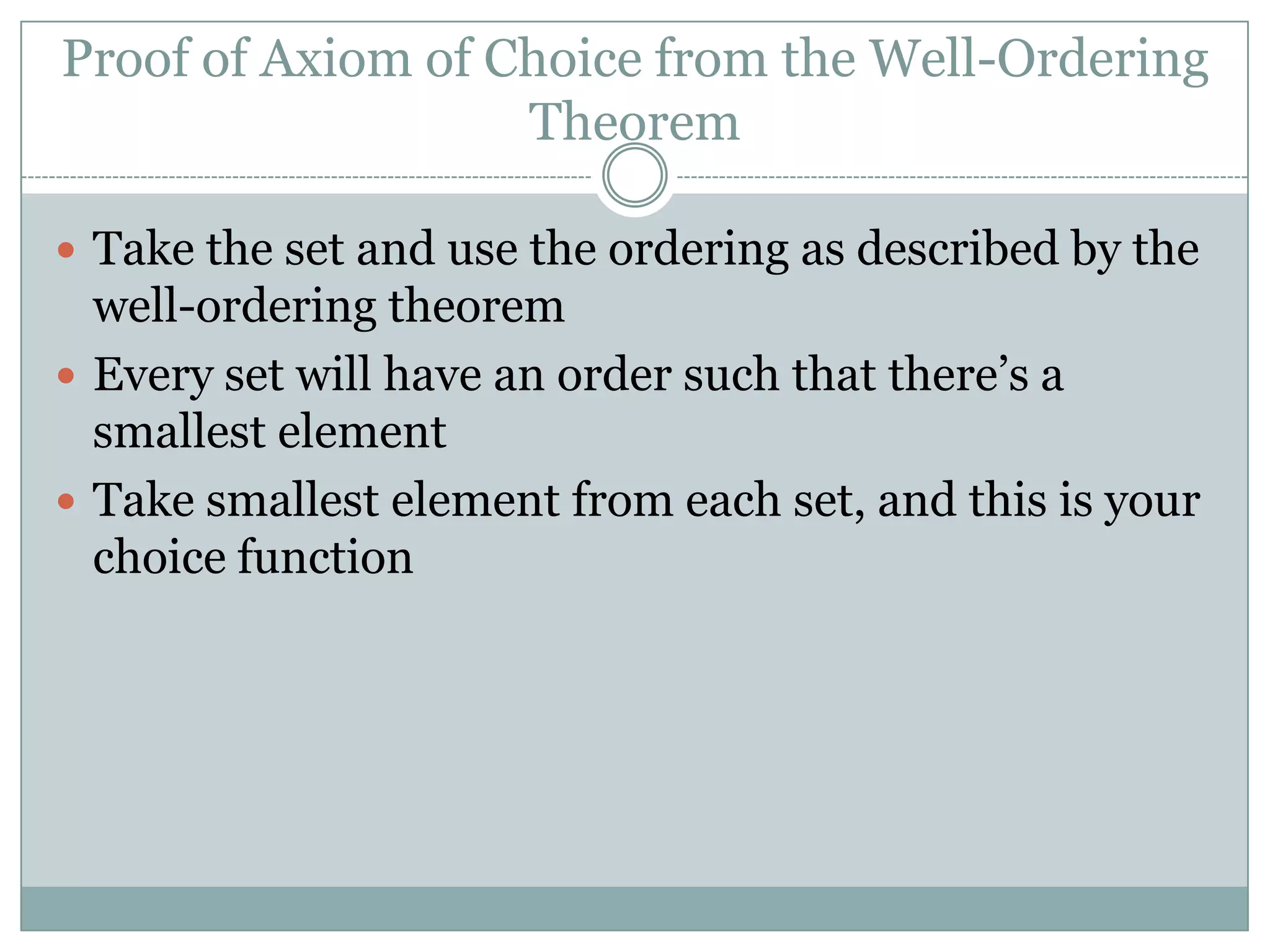 Axiom of choice presentation | PPTX