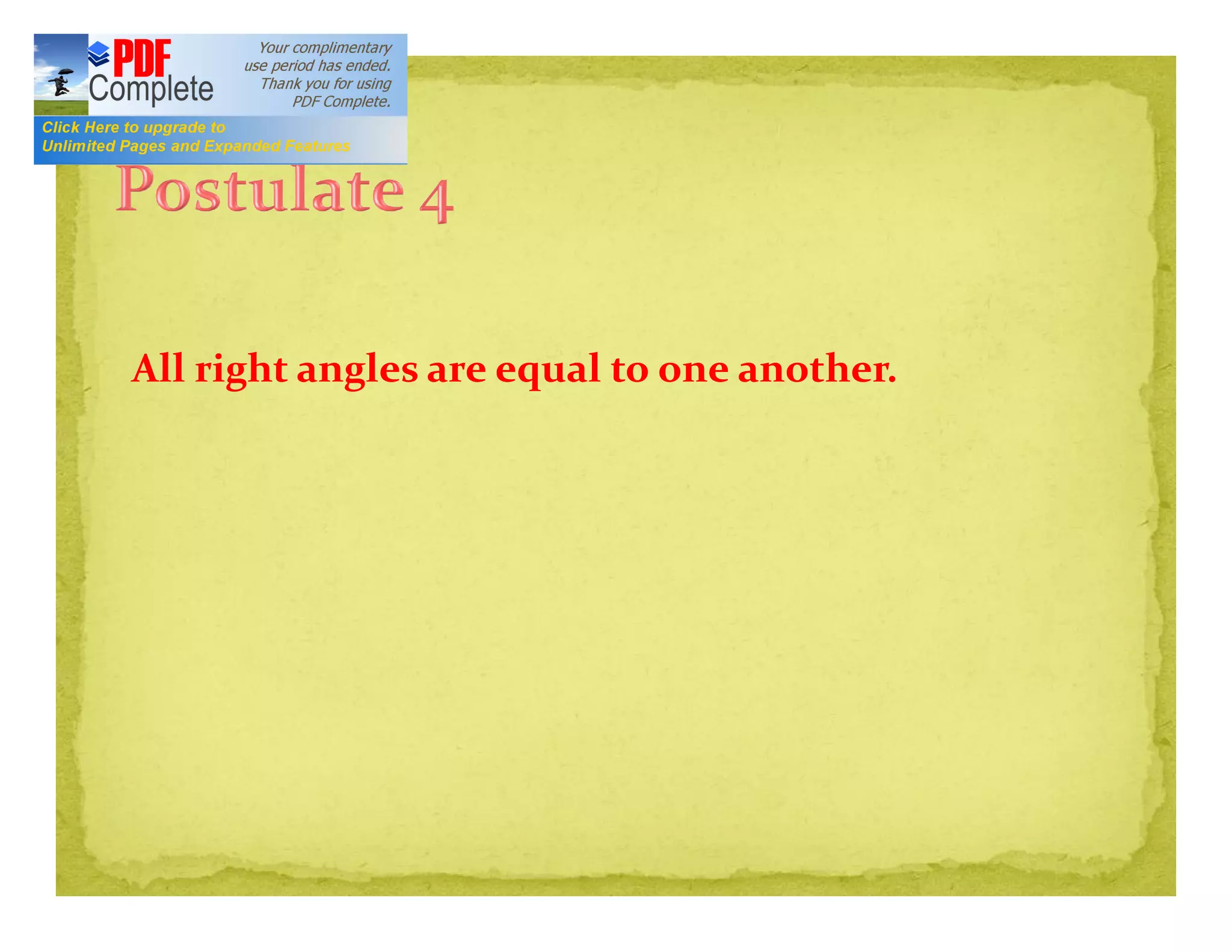 Axioms and postulates (Euclidean geometry) | PDF