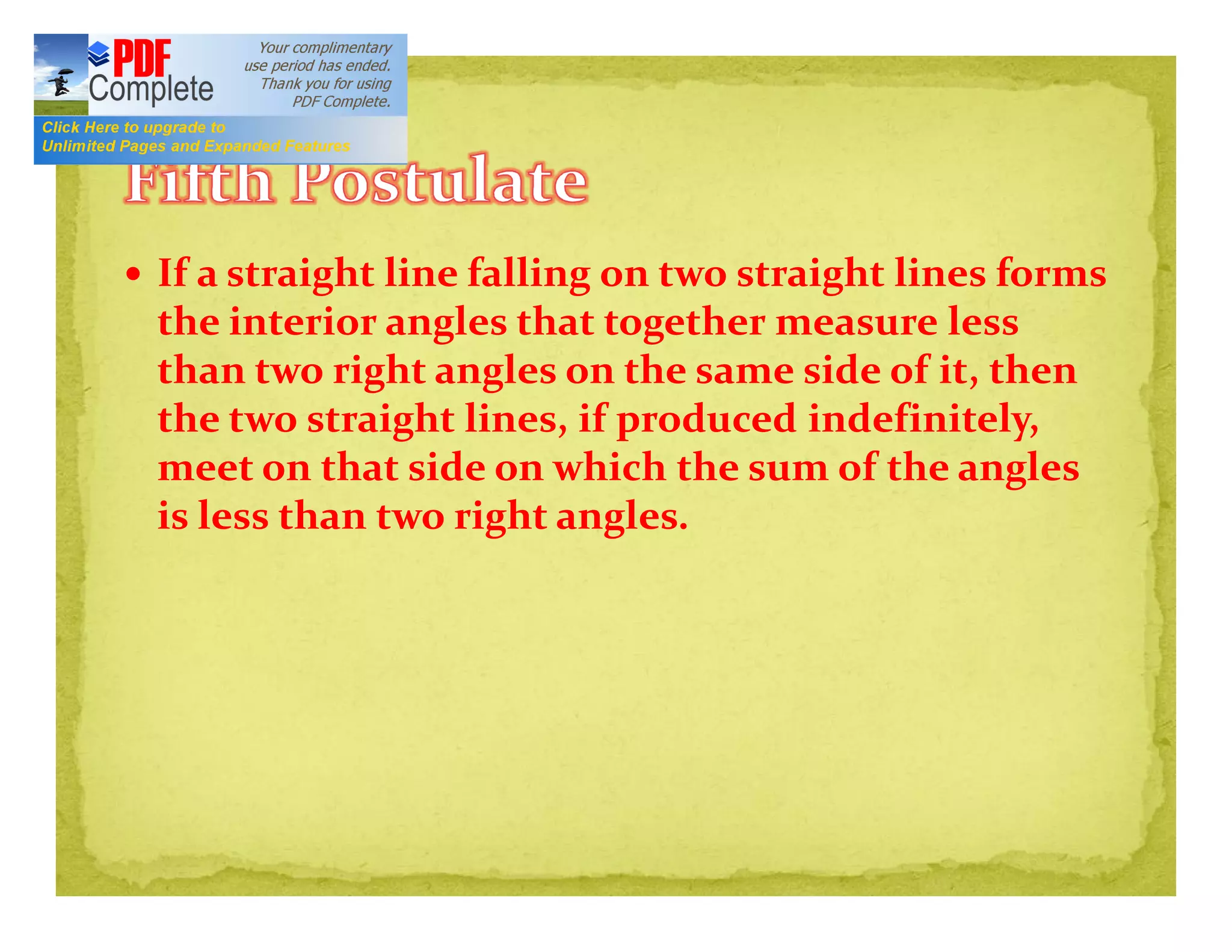 Axioms and postulates (Euclidean geometry) | PDF