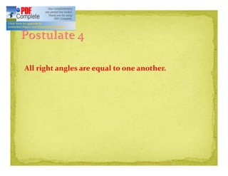 Axioms and postulates (Euclidean geometry) | PDF