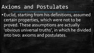 Axioms and Postulates.pptx | Physics | Science