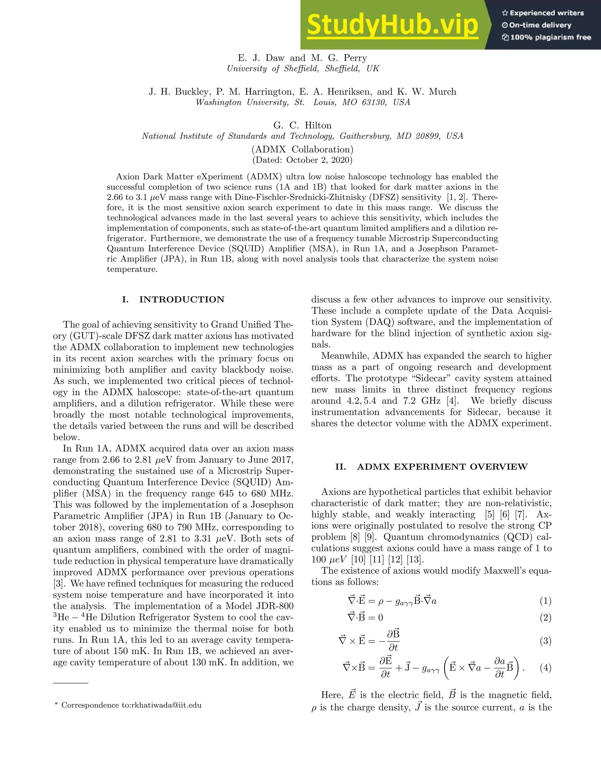 Axion Dark Matter Experiment Detailed Design Nbsp And Operations | PDF