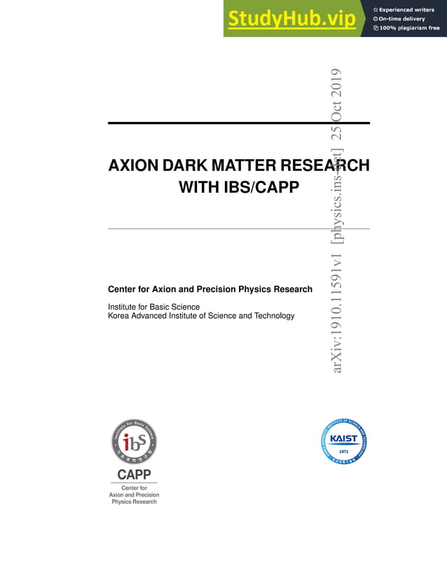 Axion Dark Matter Research With IBS CAPP | PDF | Physics | Science