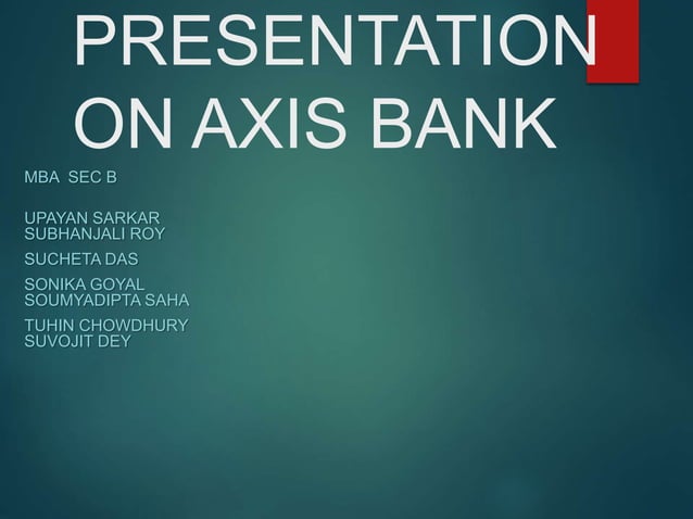 Axis bank ppt | PPTX | Credit Cards | Personal Debt