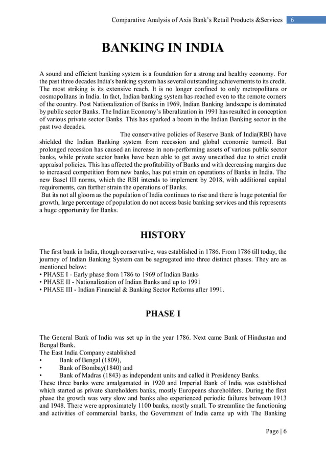 Axis bank internship final report | PDF
