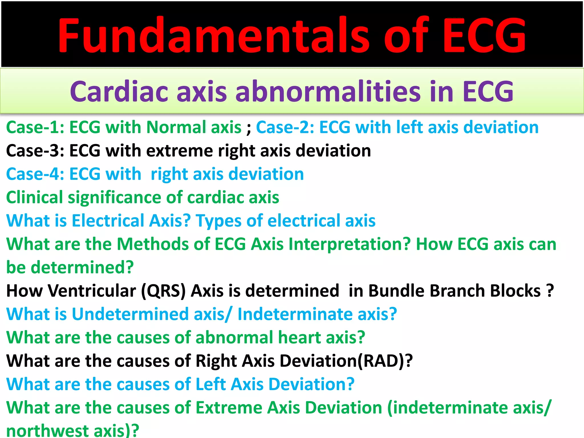 Cardiac axis abnormalities in ECG | PPTX