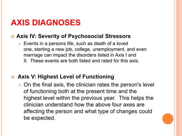 Axis diagnoses | PPT